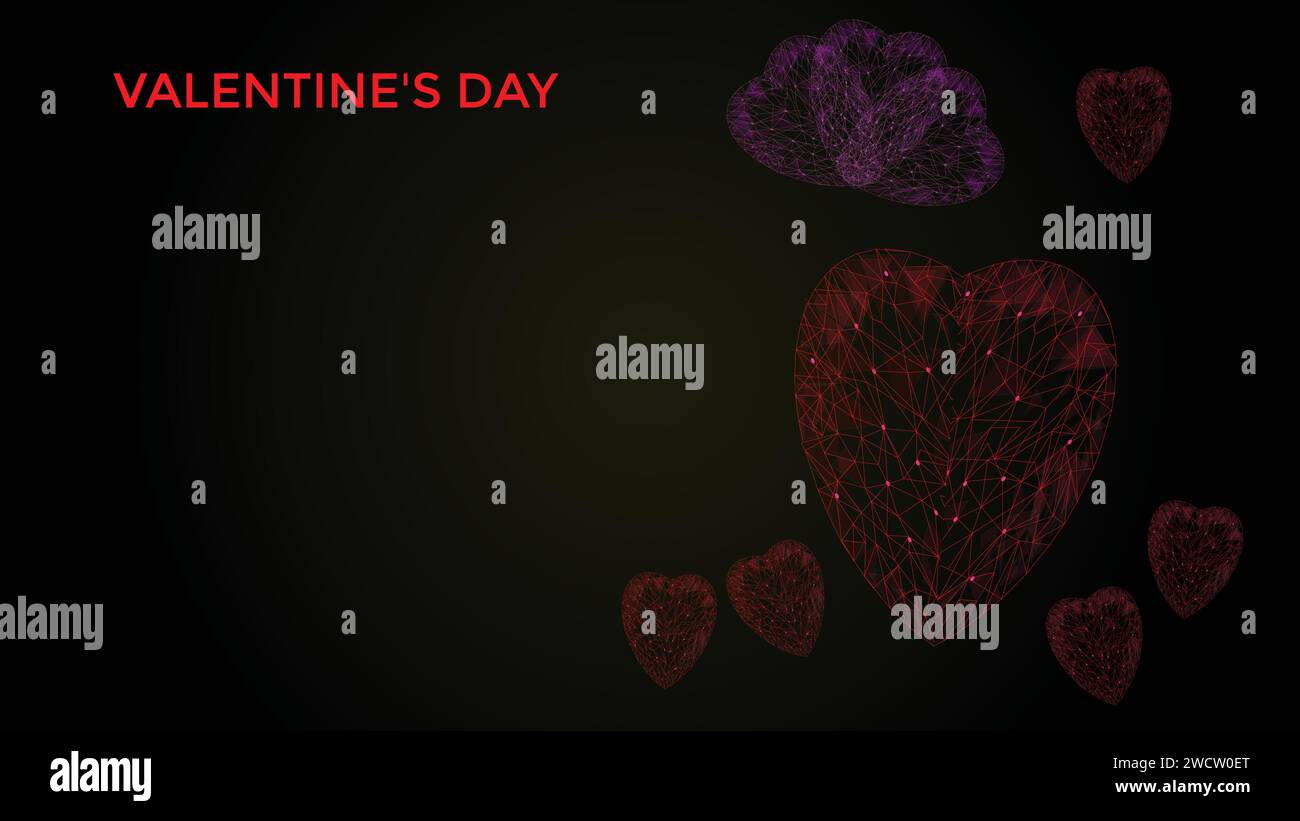 Valentine's Day greeting card with pink hearts. Happy Valentine's Day ...