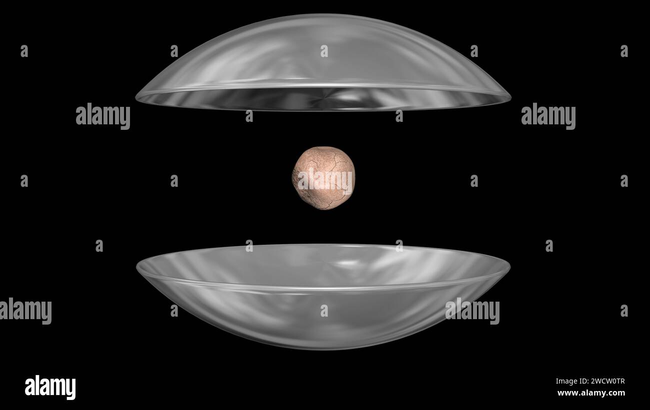 Acoustic levitation using sound waves to levitate small object. 3d ...