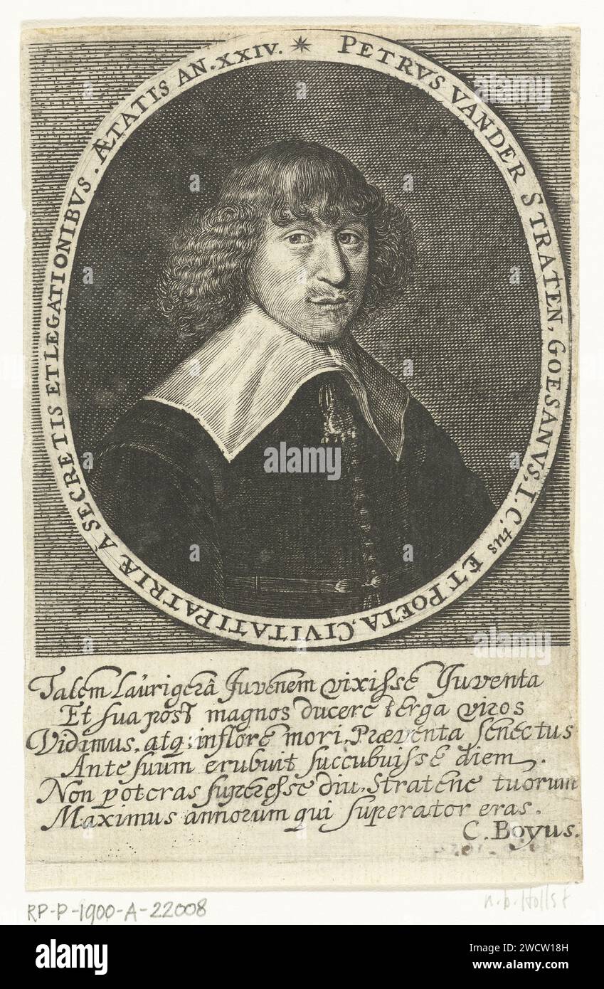 Portrait of Pieter van der Straten at the age of 24, Cornelis van Dalen ...