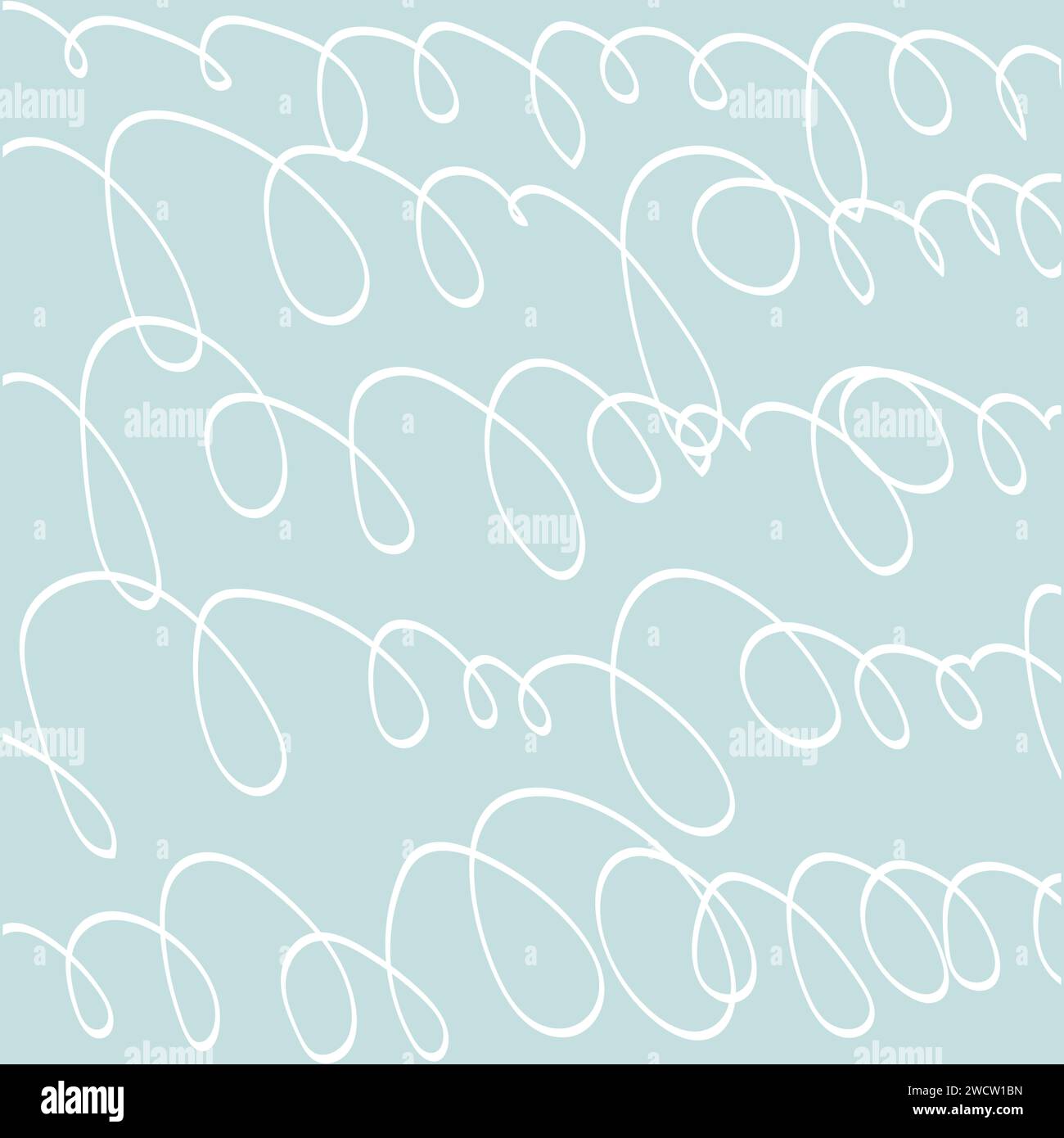 Hand drawn cute squiggle grid. doodle blue, pale, white wavy pattern ...