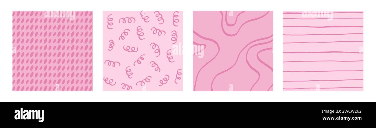 Simple Geometric Hand Drawn Irregular Patterns.Cute Colored Doodle ...