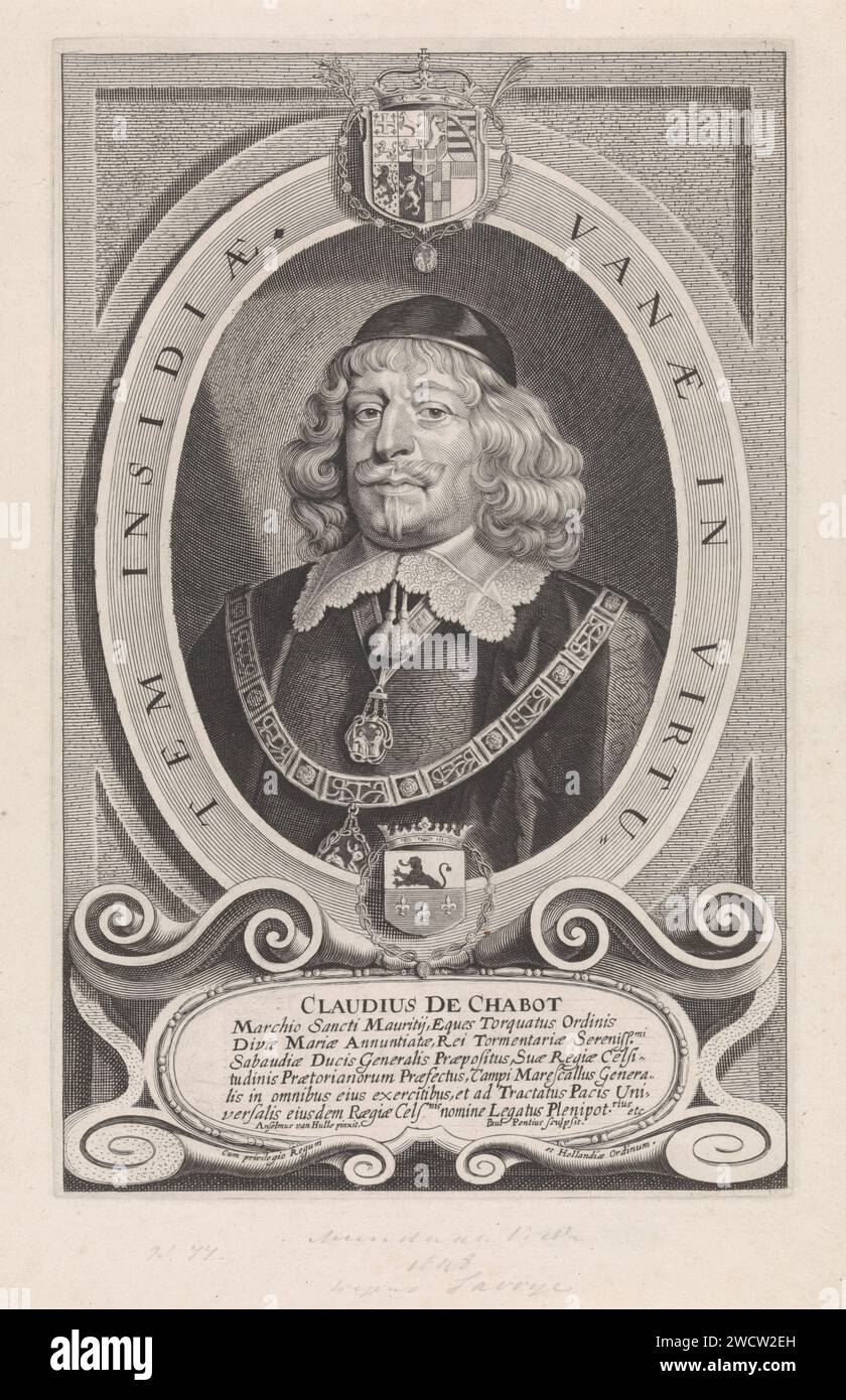 Portrait of the Marquis Claude de Chabot, Paul Pontius, After Anselm of ...
