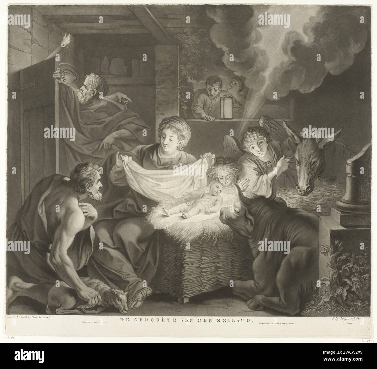 Birth of Christ, Charles Howard Hodges, After Annibale Carracci, 1807 ...