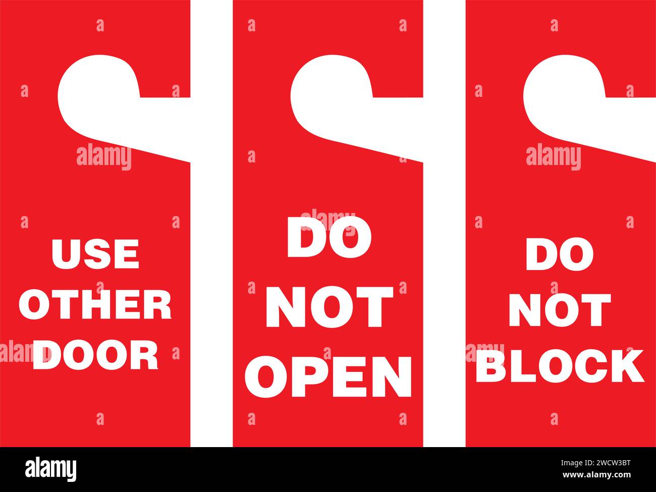 Do not block or open and use other door hanger tags on a white ...