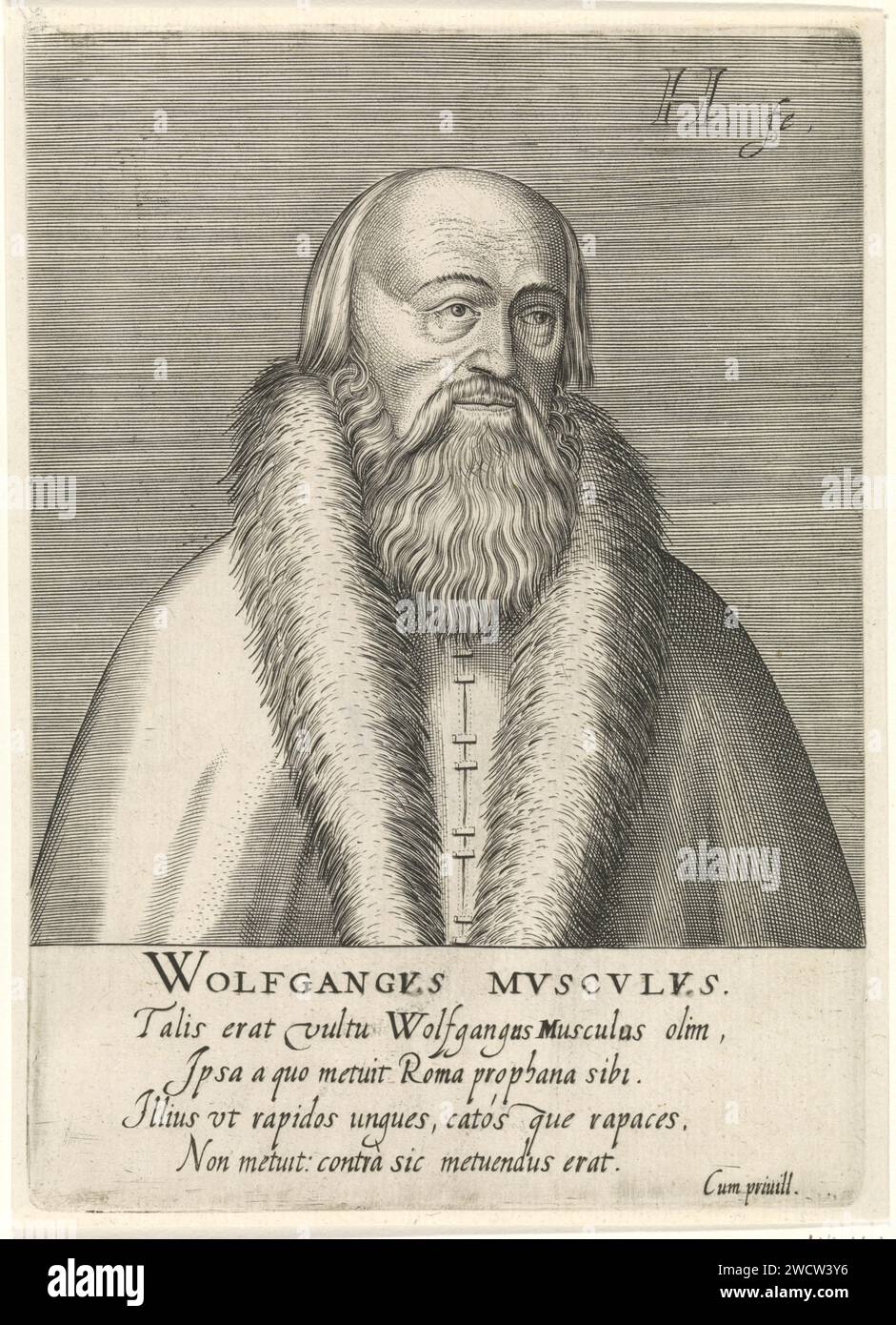 Portrait of Wolfgang Musculus, Hendrick Hondius (I), 1599 print Bust ...