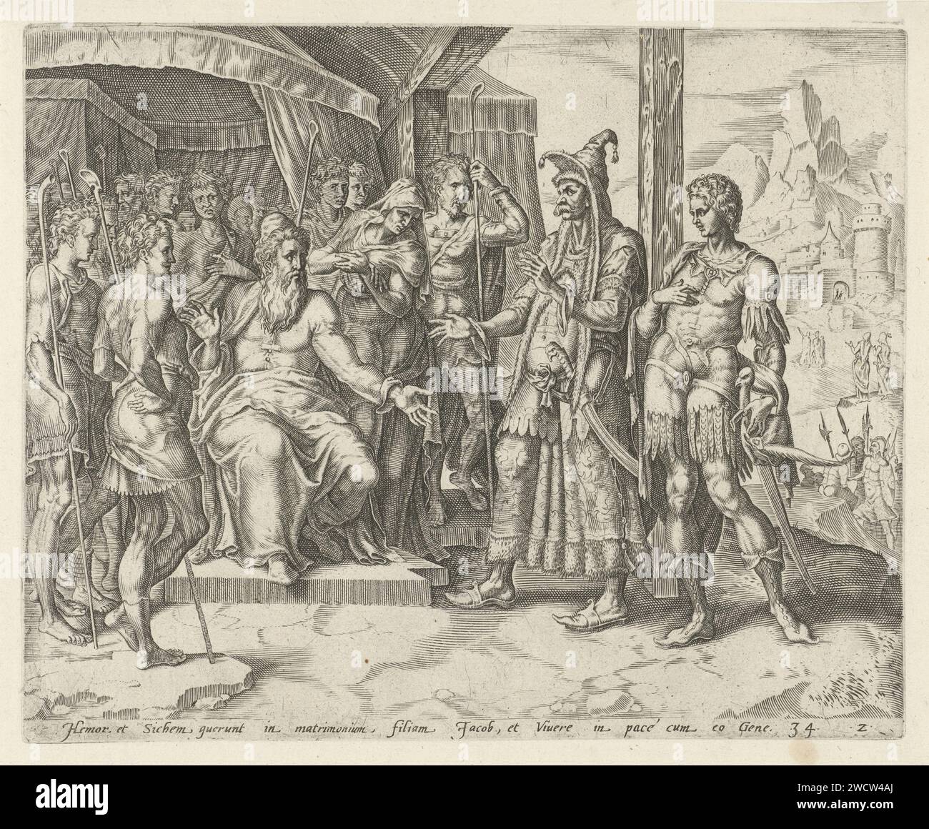 Chamor and Sichem ask Jakob for Dina's hand, Harmen Jansz Muller, after ...