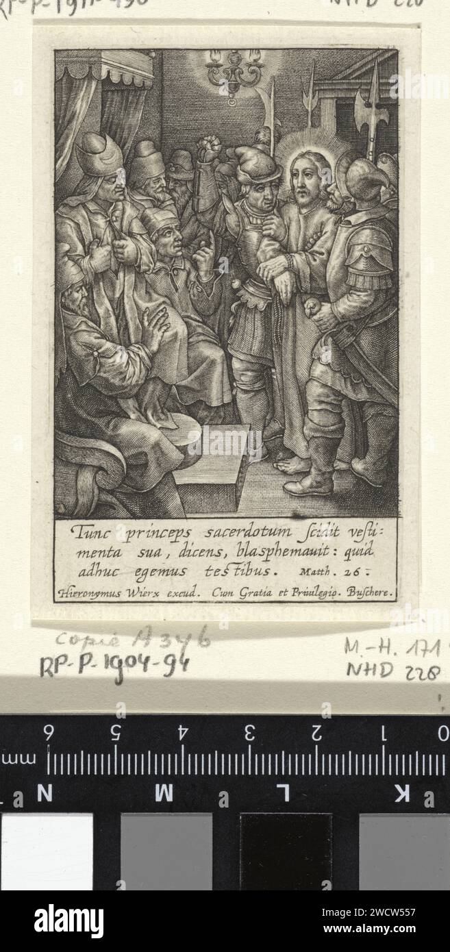 Christ for Kajafas, Hieronymus Wierix, 1563 - Before 1619 print Soldiers take the fascinated ...