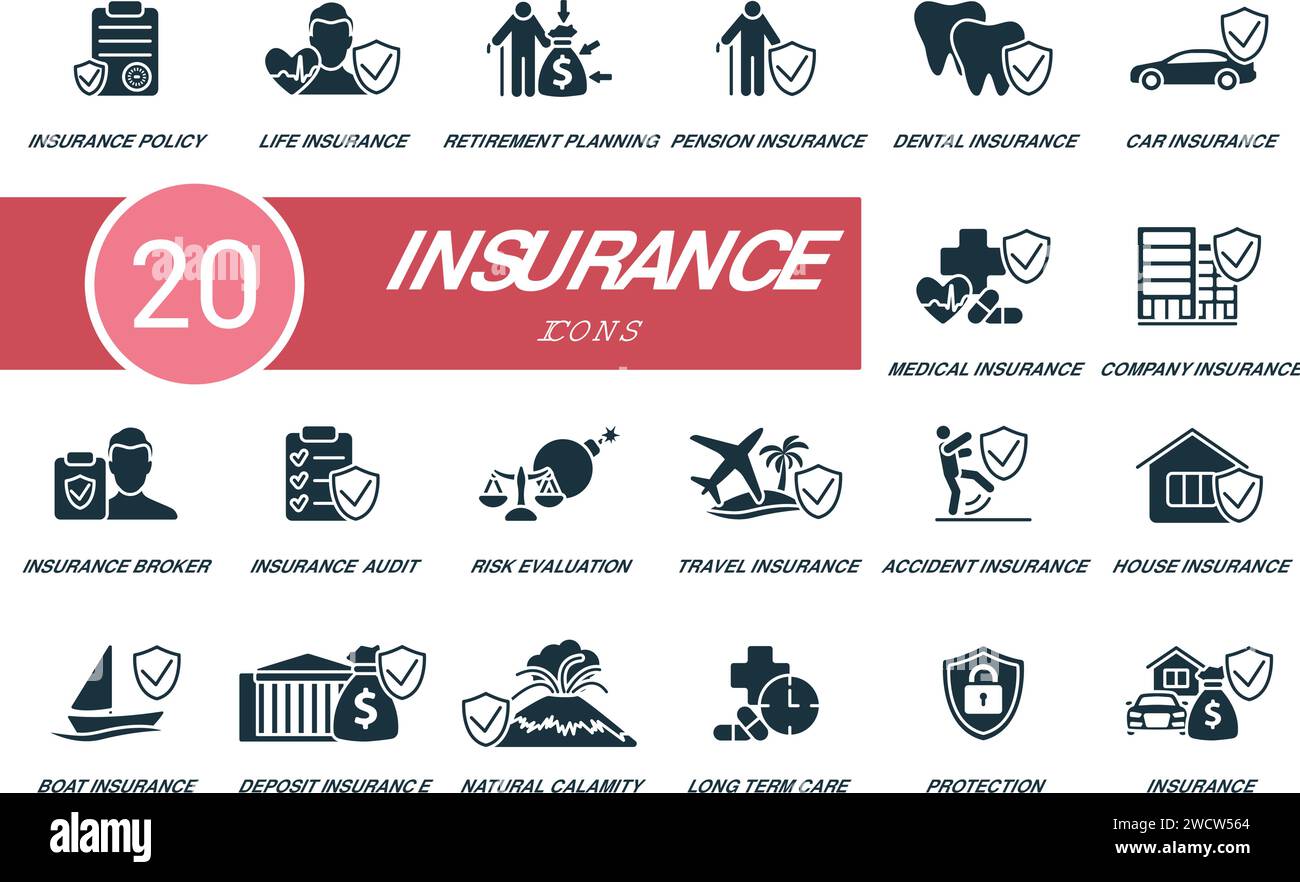 Insurance icons set. Creative icons: insurance policy, life insurance ...