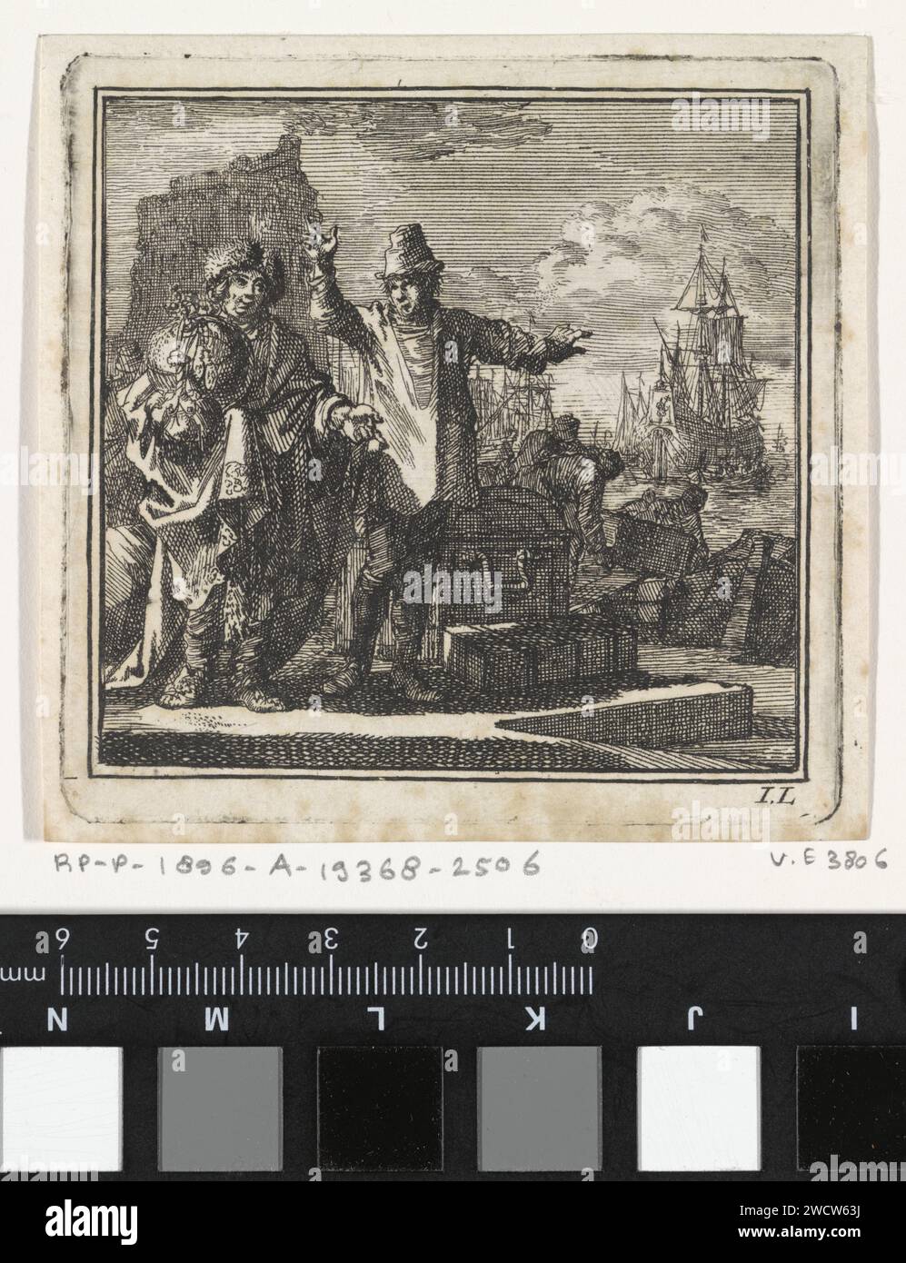 Conversation in the harbor between a man with the world in his hands ...