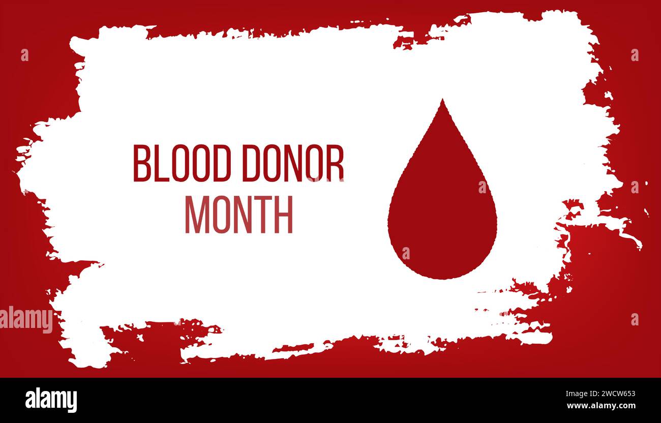 National Blood Donor Month concept. Banner with glowing low poly white ...