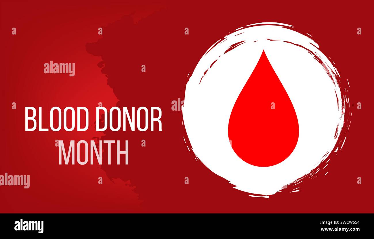 National Blood Donor Month concept. Banner with glowing low poly white ...