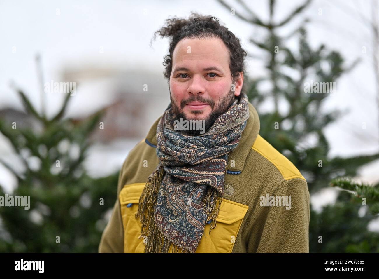 Alpe d Huez, France on January 17, 2024. Ali Marhyar attending the ...