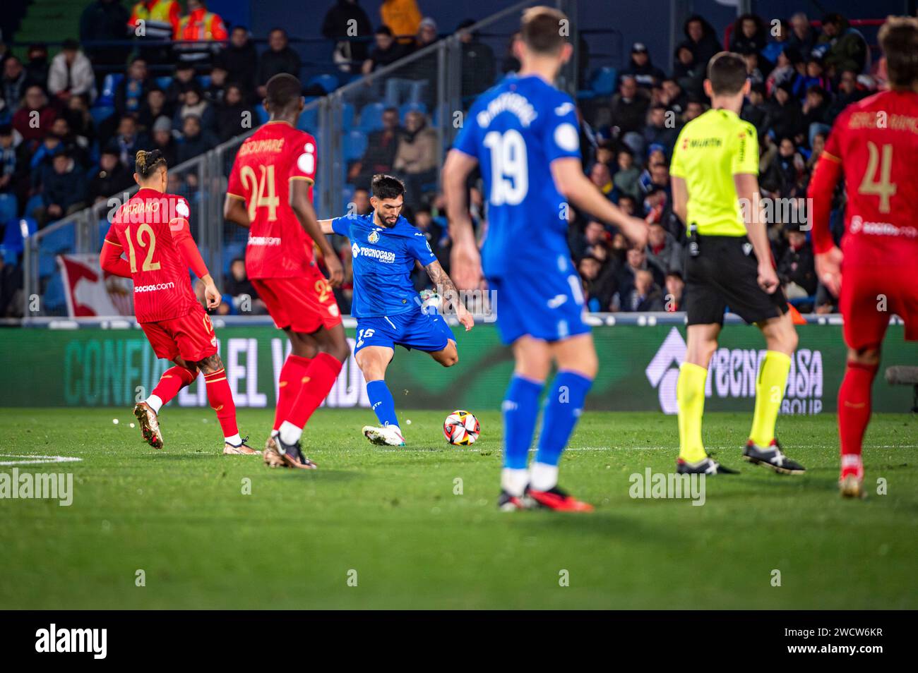 Getafe, Madrid, Spain. 16th Jan, 2024. Omar Alderete of Getafe seen in ...