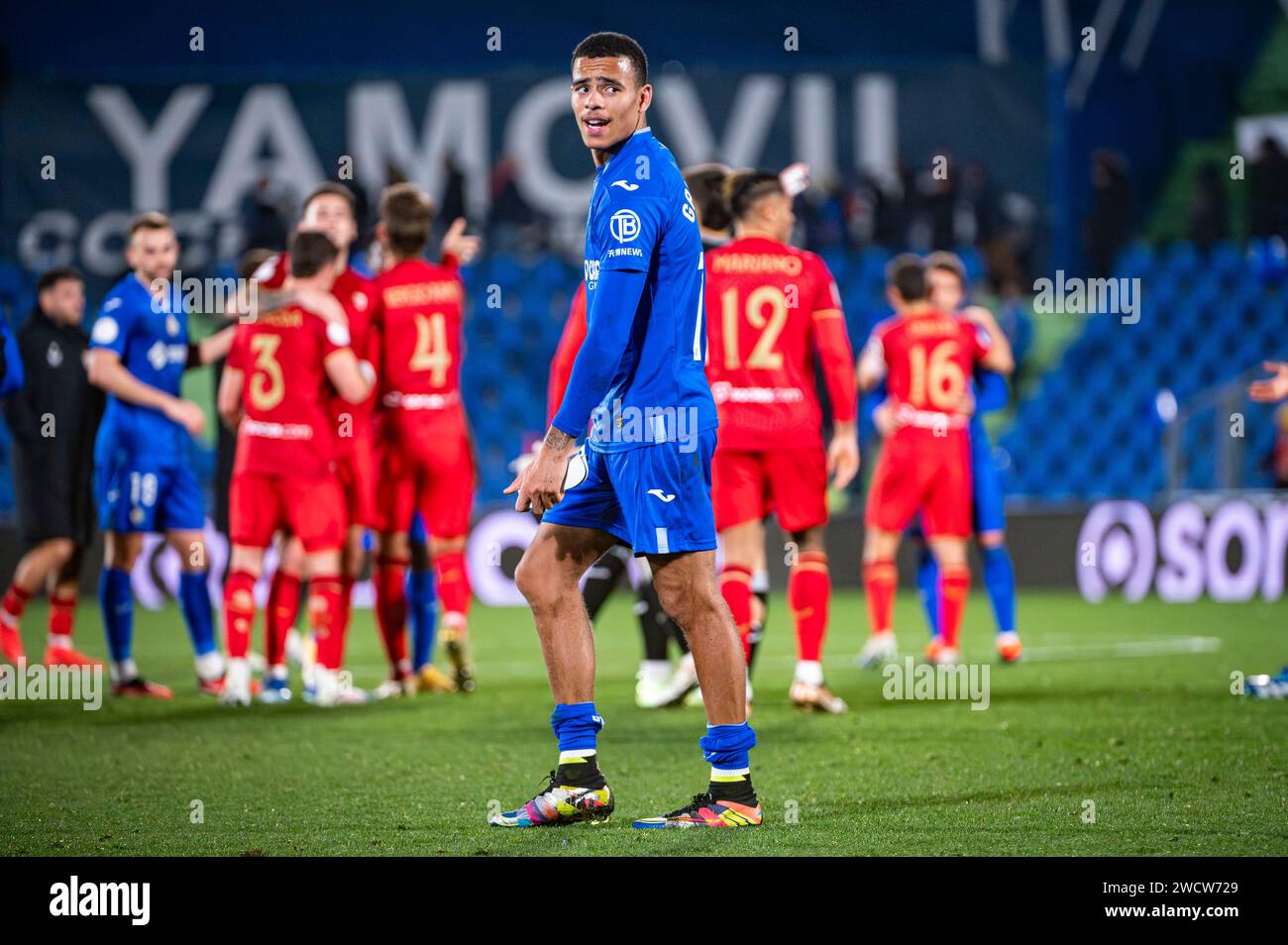 Getafe, Madrid, Spain. 16th Jan, 2024. Mason Greenwood of Getafe at the ...
