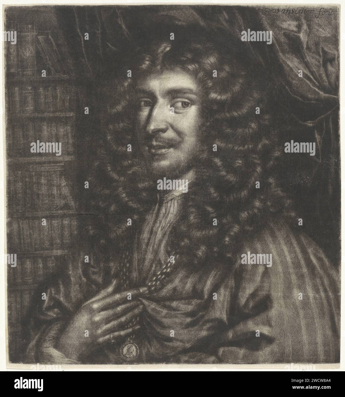 Portrait of Charles Patin, Jan van Somer, 1655 - 1700 print The French ...