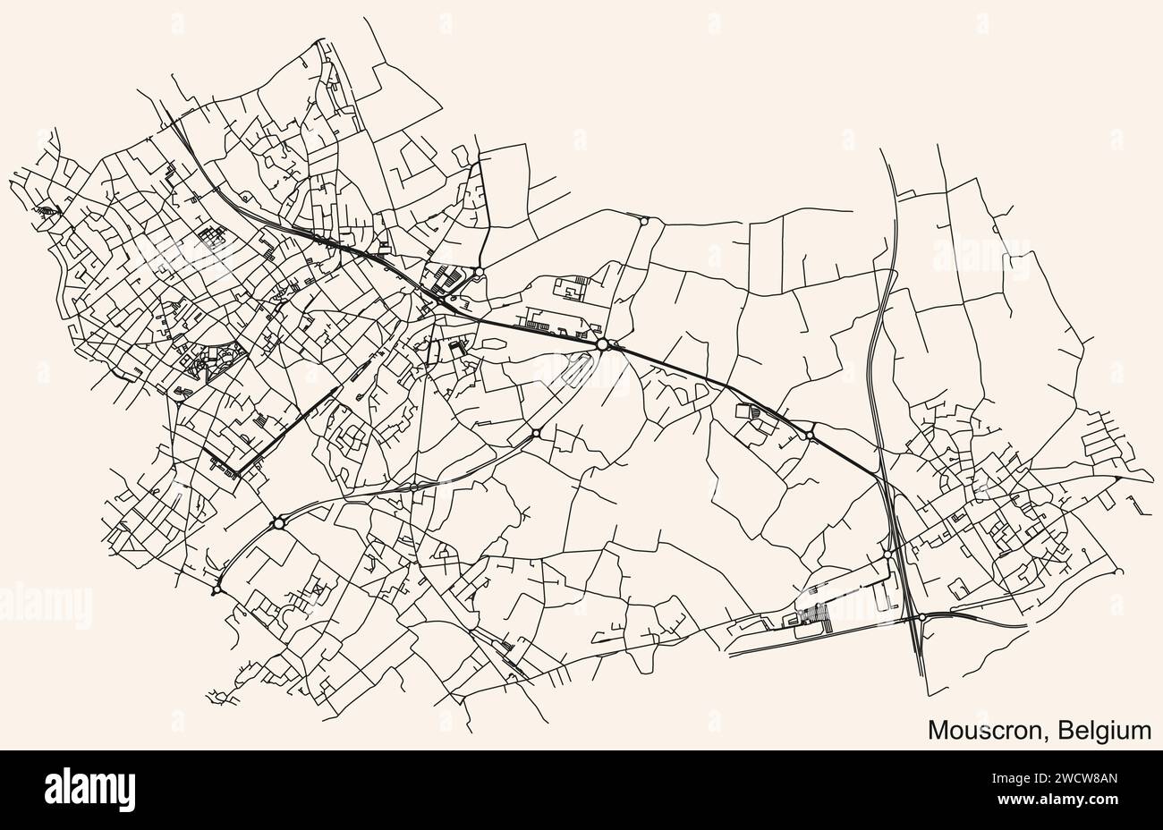 Mouscron street map Stock Vector Images - Alamy