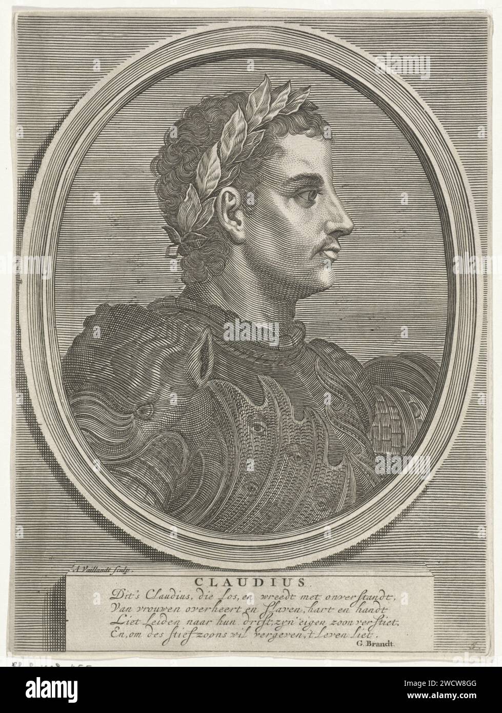 Portrait of Claudius I, Emperor of the Roman Empire, Andries Vaillant ...