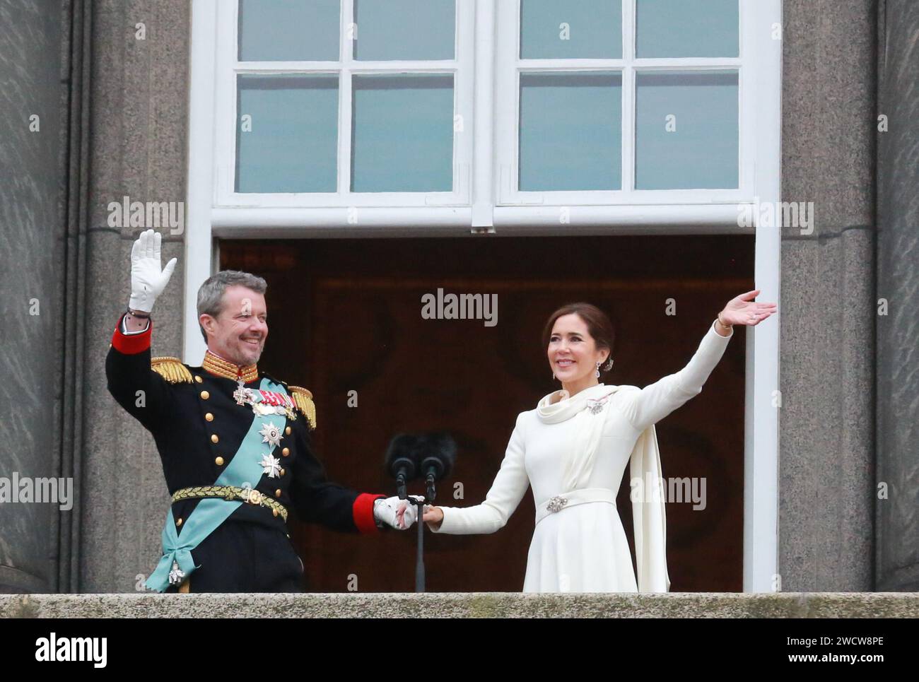 Denmark. 14th Jan, 2024. Denmark King Frederik X and Queen Mary after ...