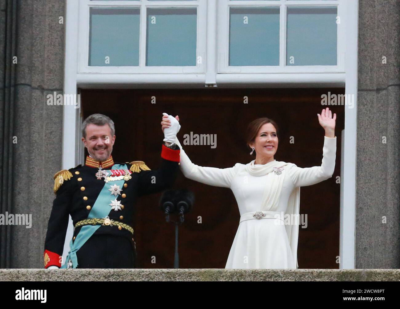 Denmark. 14th Jan, 2024. Denmark King Frederik X and Queen Mary after ...