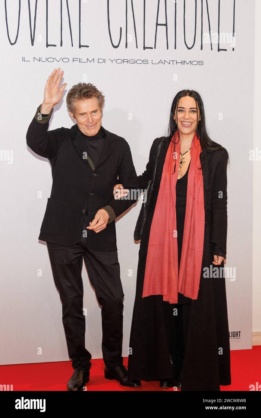 News - Photocall Movie Povere Creature Willem Dafoe and Giada Colagrande during the photocall of ...