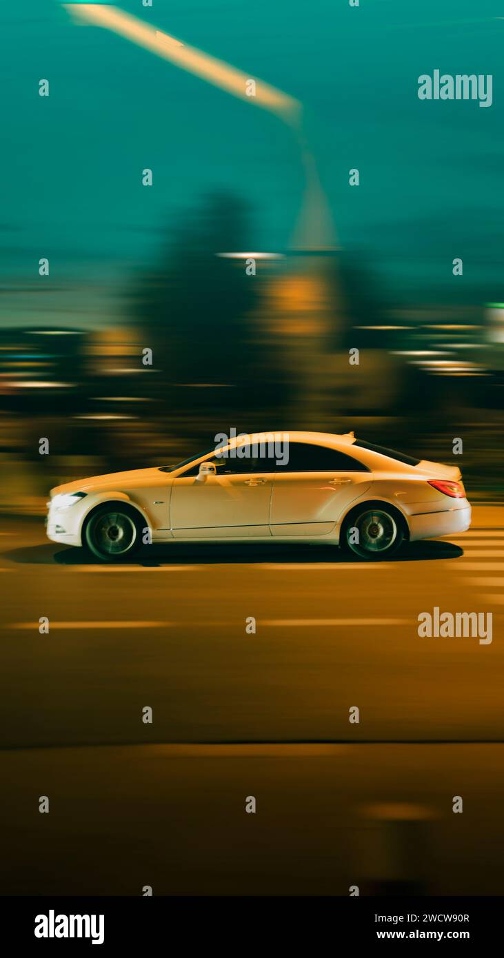 Car speeding and night hi-res stock photography and images - Alamy