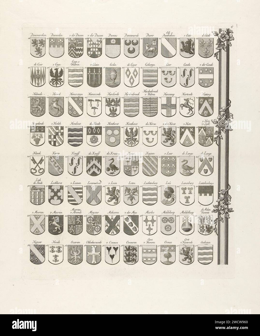 Weapon map of old genera of Utrecht, magazine Rechterden, Johannes van ...