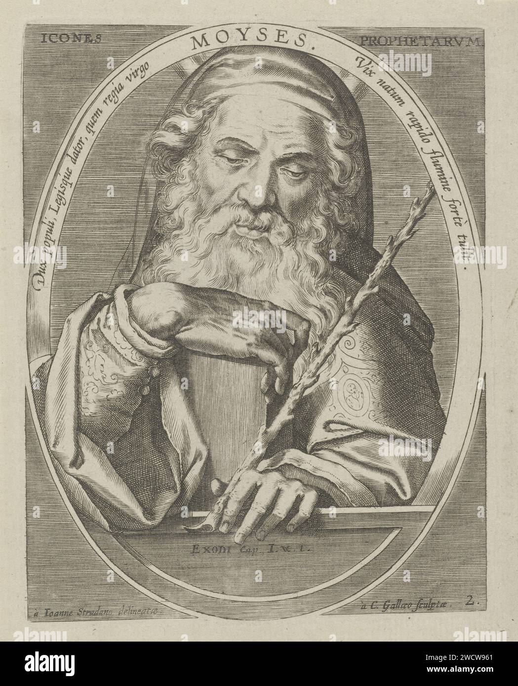 Mozes, Cornelis Galle (I), After Jan van der Straet, 1613 print Moses ...