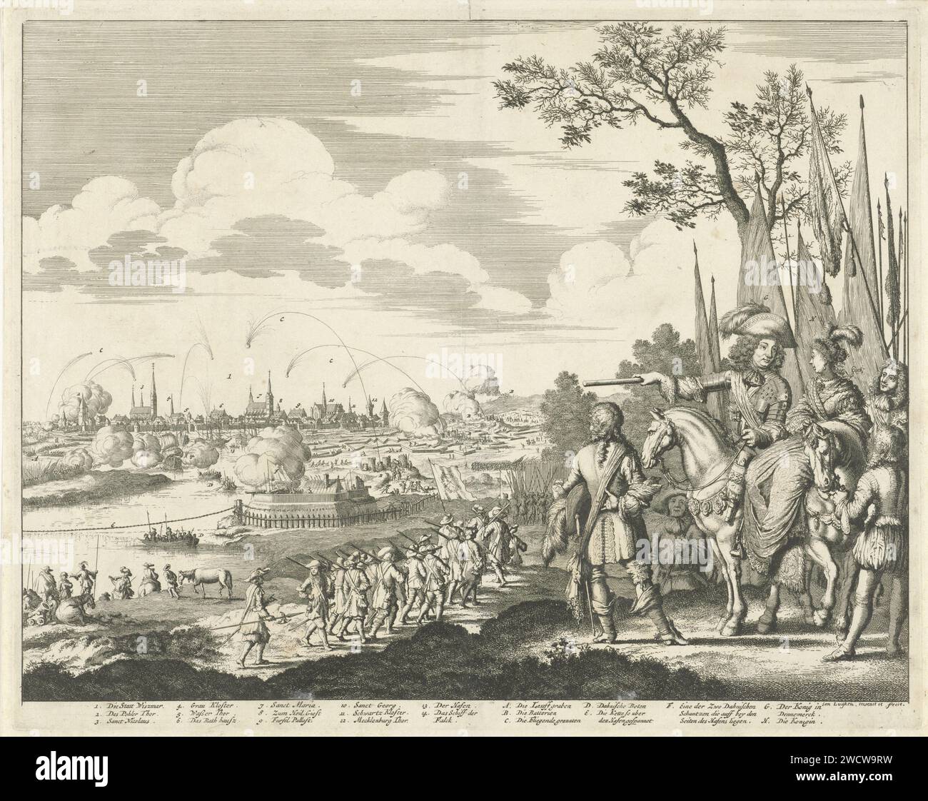 Siege and conquest of Wismar by the Danish army, 1675, Jan Luyken, 1680 ...