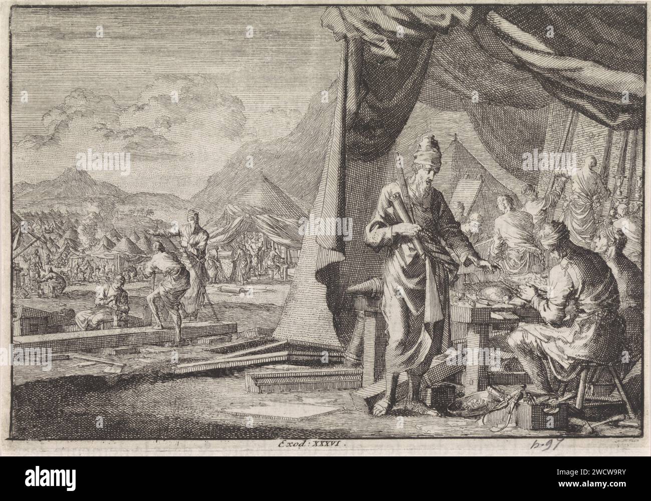 Construction of the Tabernakel, Jan Luyken, 1703 - 1762 print Print Maker: Haarlem Publisher ...