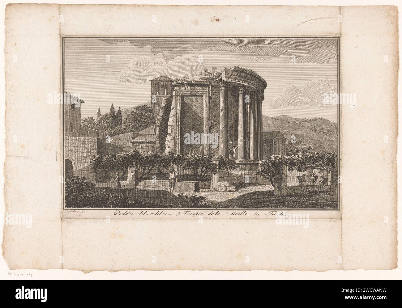 Tempel Van Vesta Te Tivoli, Giuseppe Vasi, 1720 - 1782 print View of ...