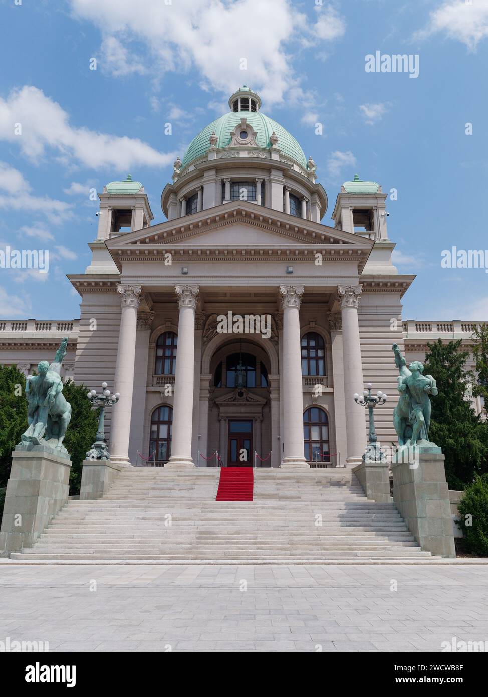 Exterior, entrance and red carpet at House of the National Assembley ...