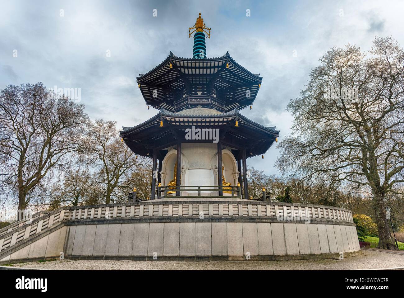 The London Peace Pagoda in the Battersea park, iconic landmark in ...