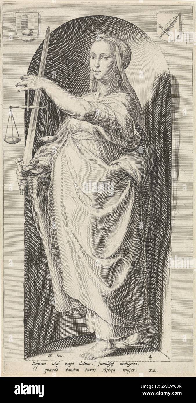 Justice (Justitia), Jacob Matham, after Hendrick Goltzius, 1593 print ...