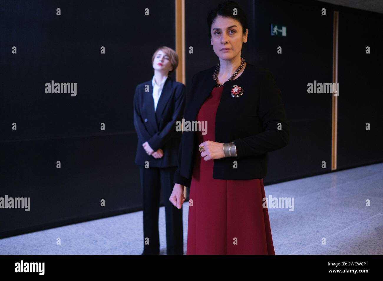 Actors perform during the representation of OEDIPUS REY, OF SOPHOCLES ...