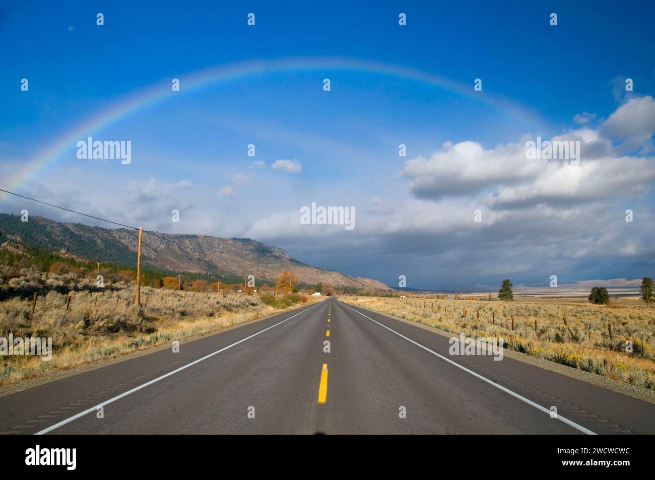 Honey Lake Valley rainbow, Lassen County, California Stock Photo - Alamy