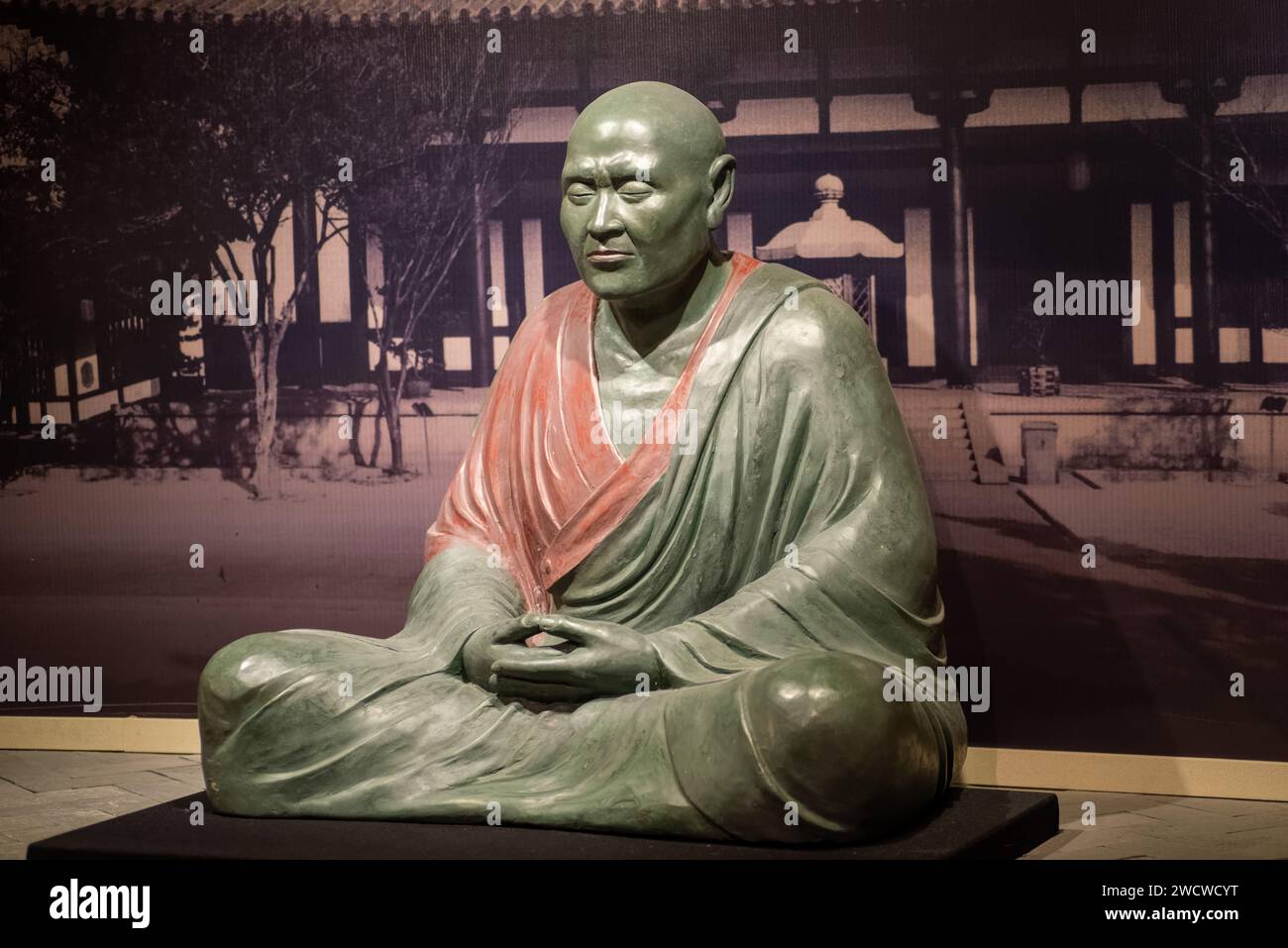 Chinese jianzhen monk sculpture Stock Photo - Alamy