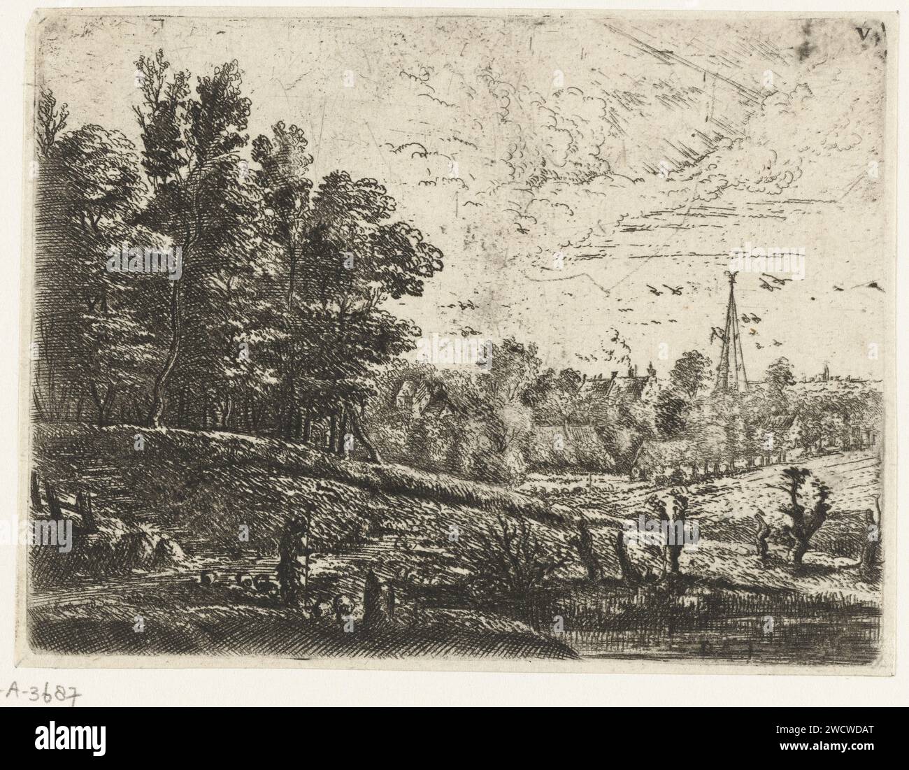 Landscape with a Shepherd, Philips Augustijn Immenraet, After Lucas van ...