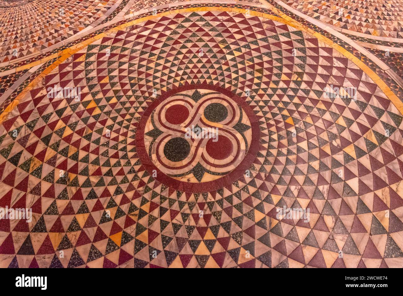 Stone mosaic floor inside St. Mark's Basilica, San Marcos, Venice ...