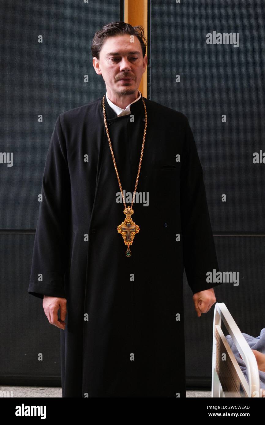 Actors perform during the representation of OEDIPUS REY, OF SOPHOCLES ...