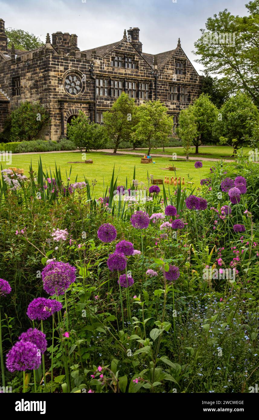UK, England, Yorkshire, Keighley, Riddlesden, East Riddlesden Hall from ...