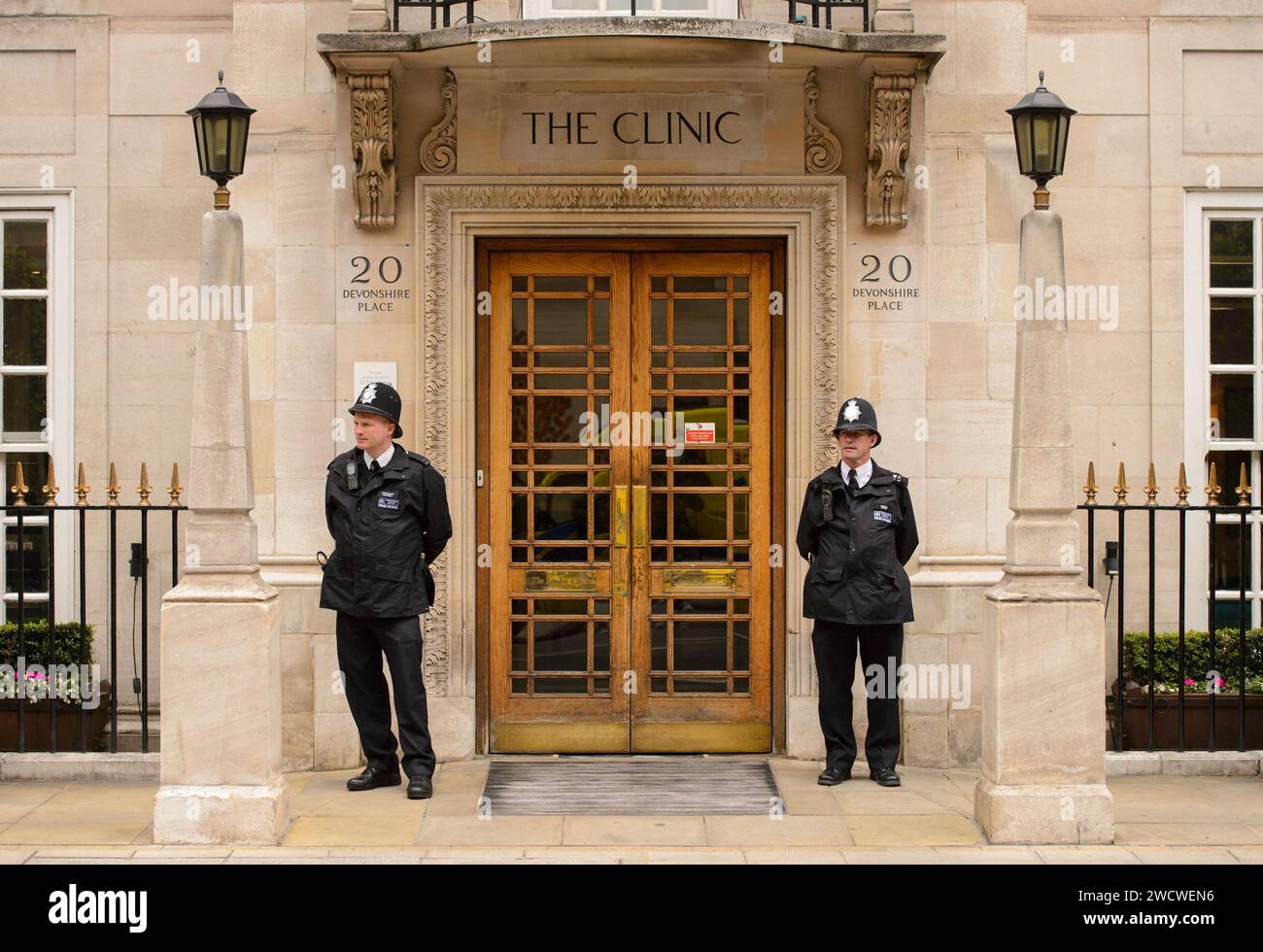 File photo dated 09/06/13 of police officers outside the London Clinic ...