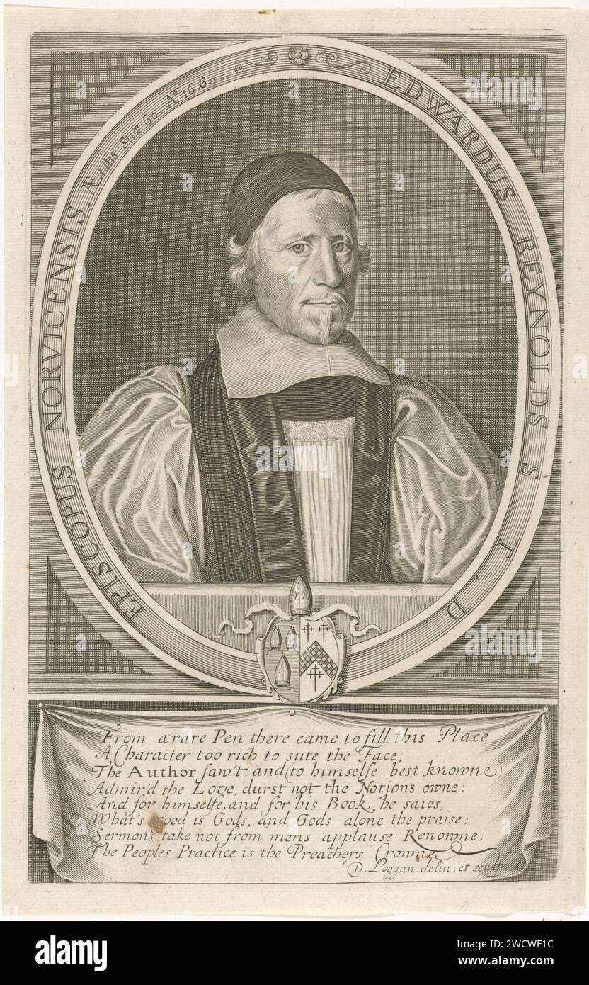 Porter van Edward Reynolds, David Logog, 1643 - 1692 print Portrait of ...