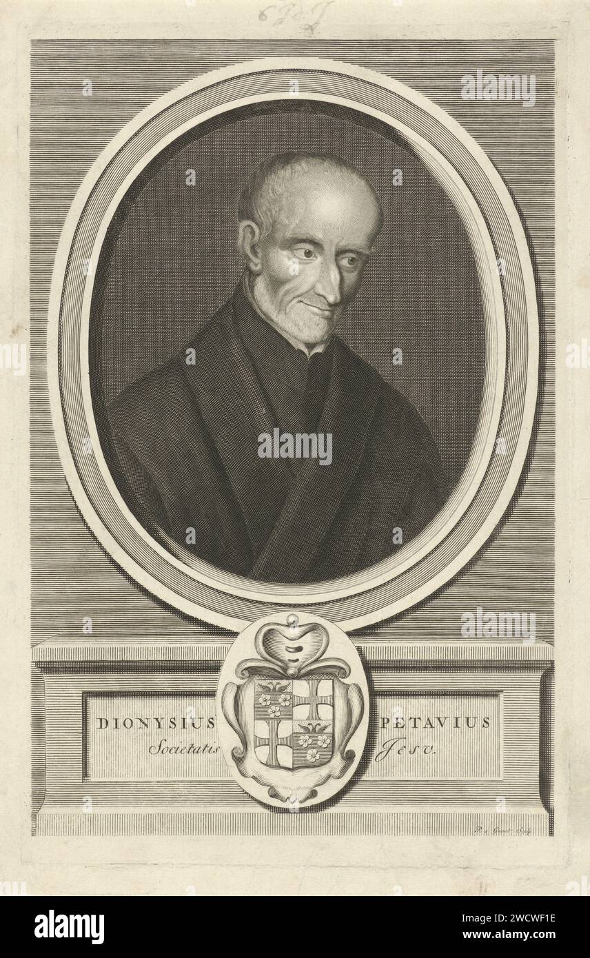 Portrait of Denis Pétau, Pieter van Gunst, 1659 - 1731 print Denis ...
