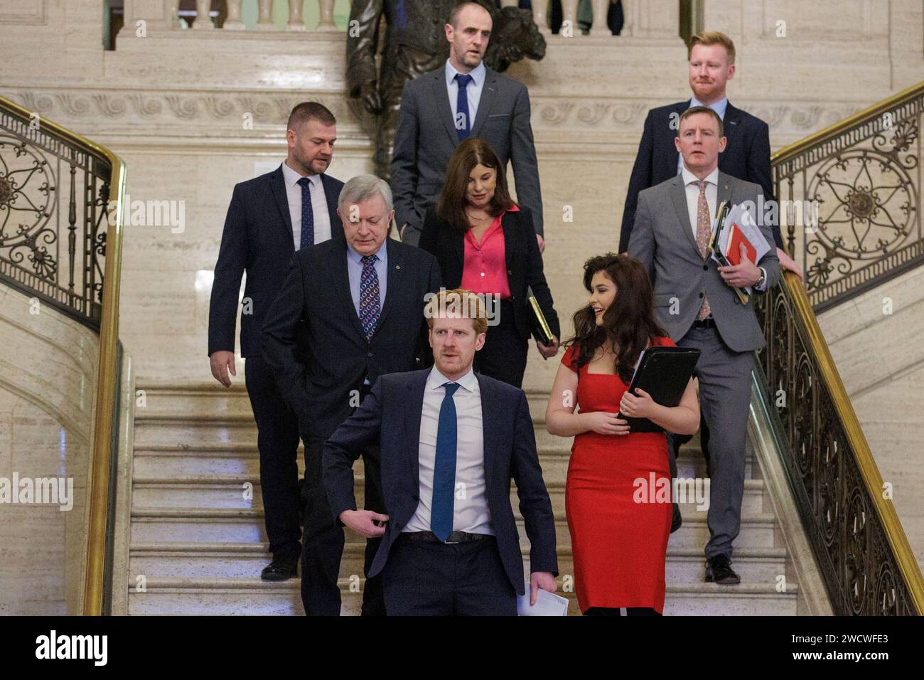 SDLP MLA Matthew O'Toole (front centre) with his fellow party MLA's in ...