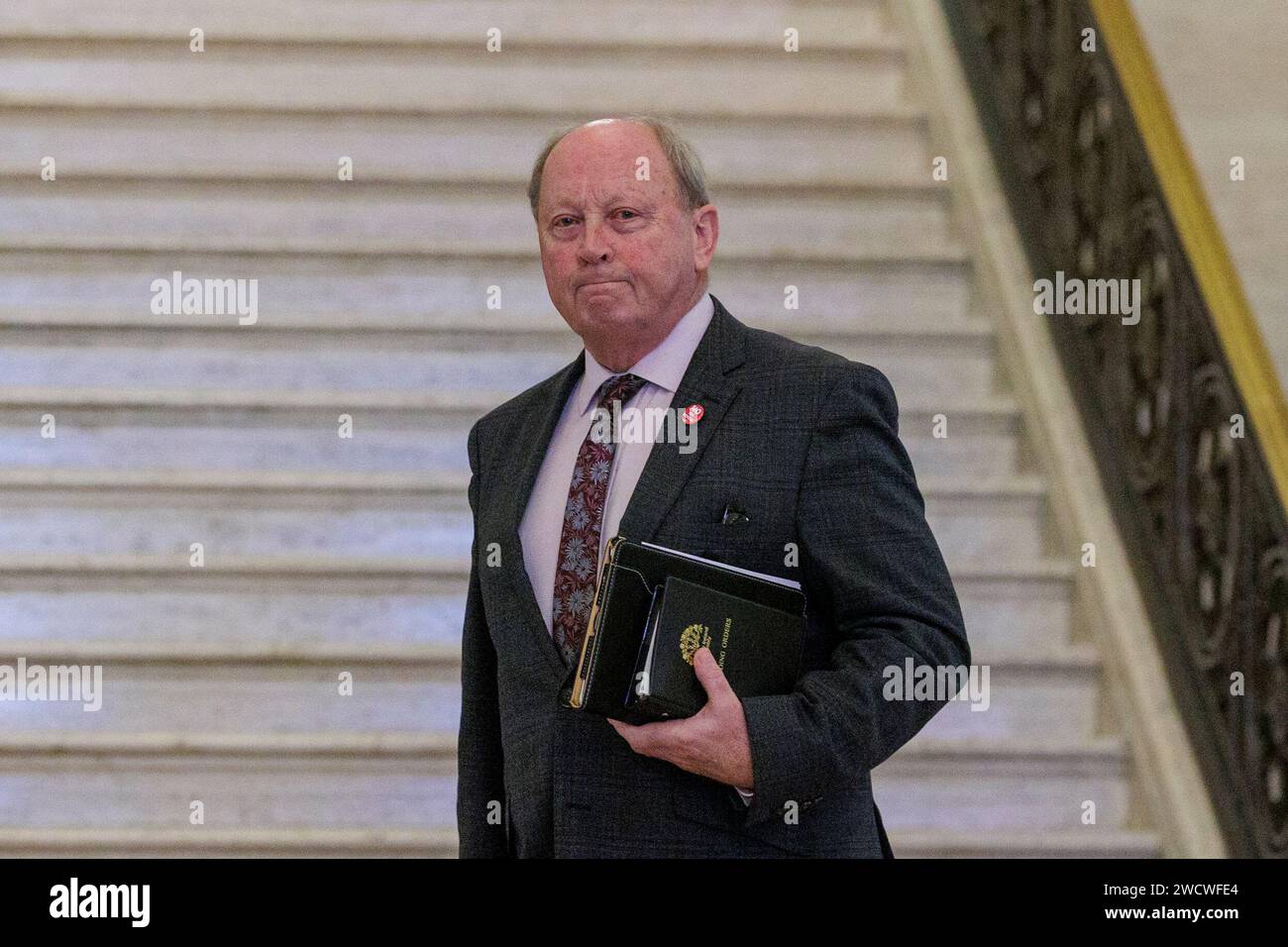 TUV leader Jim Allister in the Grand Hall of Parliament Buildings at ...