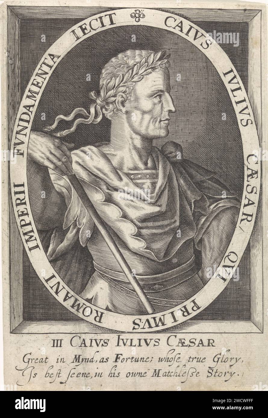 Julius Caesar as one of the nine heroes, Willem van de Passe, 1621 ...