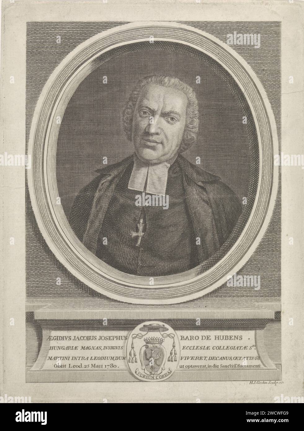 Portret Van Gilles Jacques Joseph de Hubens, Henri-Joseph Godin, 1780 ...