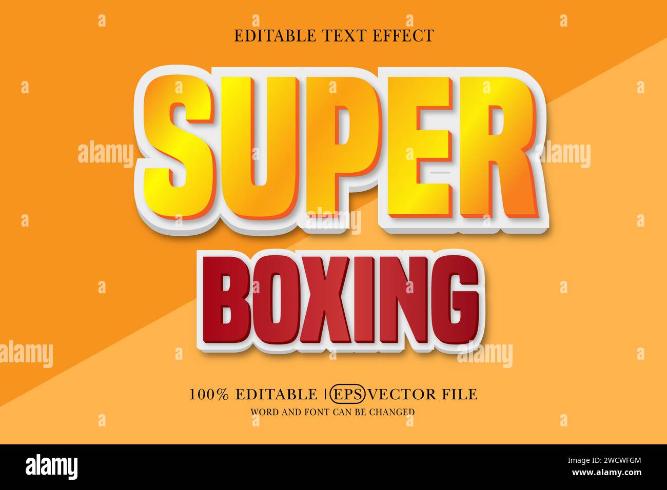 Super boxing text effect that can be edited with world Stock Vector ...