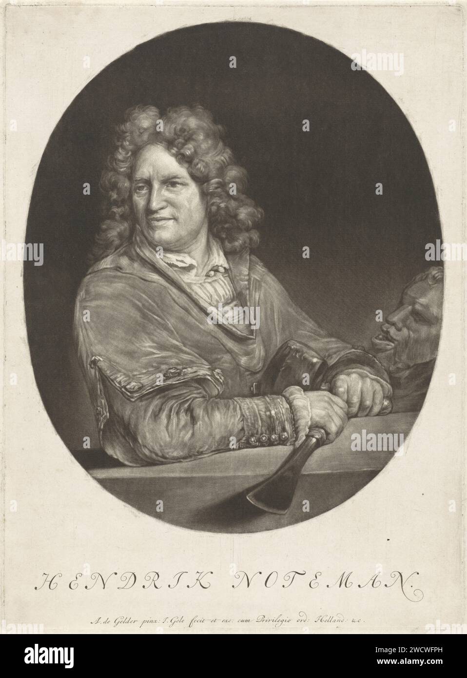 Portrait of Hendrik Noteman, Jacob Gole, after Aert de Gelder, 1690 ...