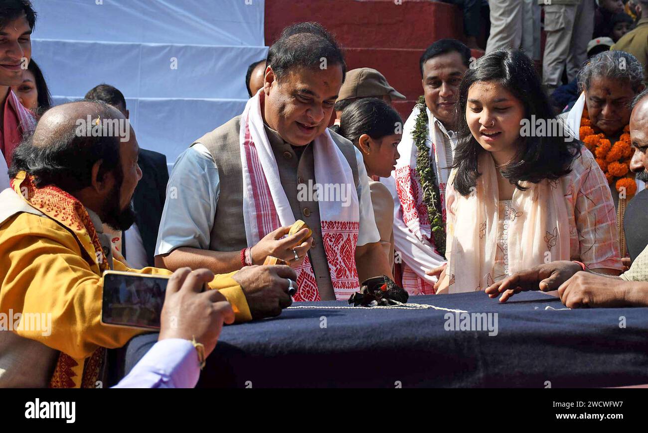 Kamrup, India. 15th Jan, 2024. Kamrup, Jan 15 (ANI): Assam Chief ...